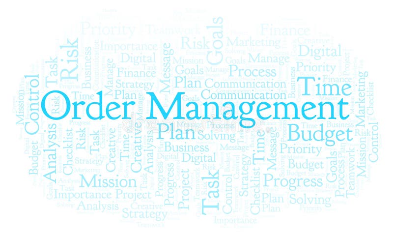 Order Management Word Cloud, Made with Text only. Stock Illustration ...
