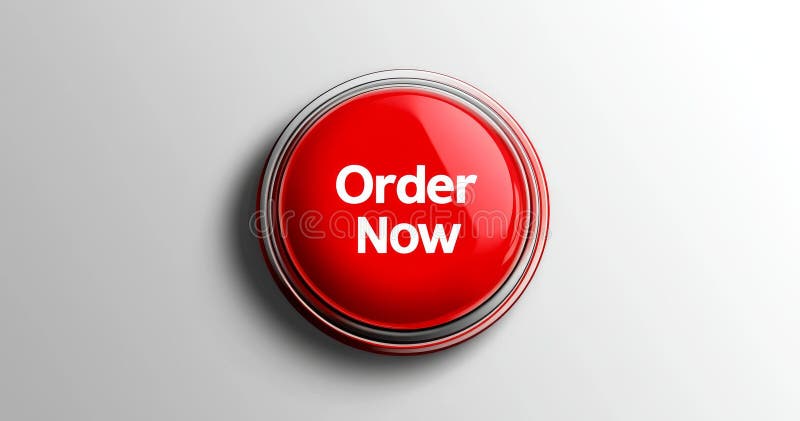 Order Now Button with Rounded Red Sign. Stock Image - Image of square ...