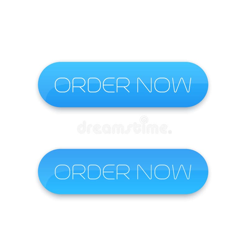 Order Now, Button for Web, Blue on White Stock Vector - Illustration of ...