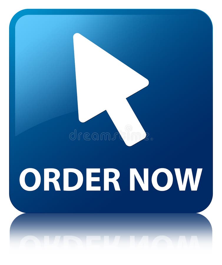 Order Now (cursor Icon) Blue Square Button Stock Illustration ...