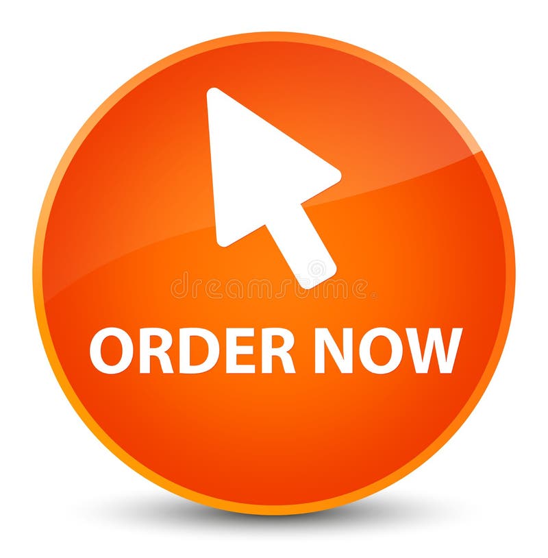 Order Now Orange Square Button Red Ribbon in Corner Stock Illustration ...