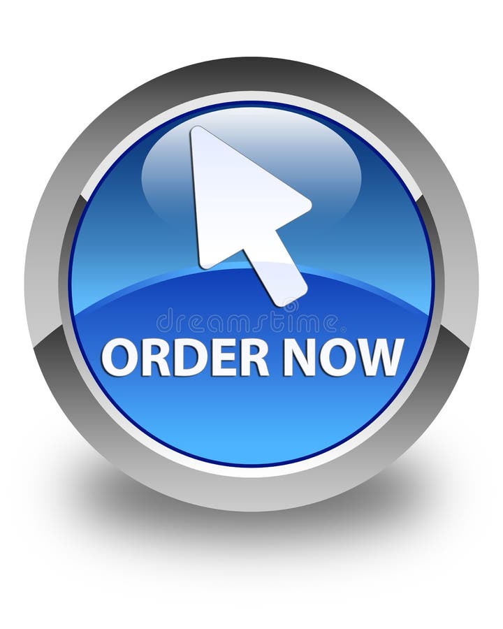 Order Now (cursor Icon) Glossy Blue Round Button Stock Illustration ...