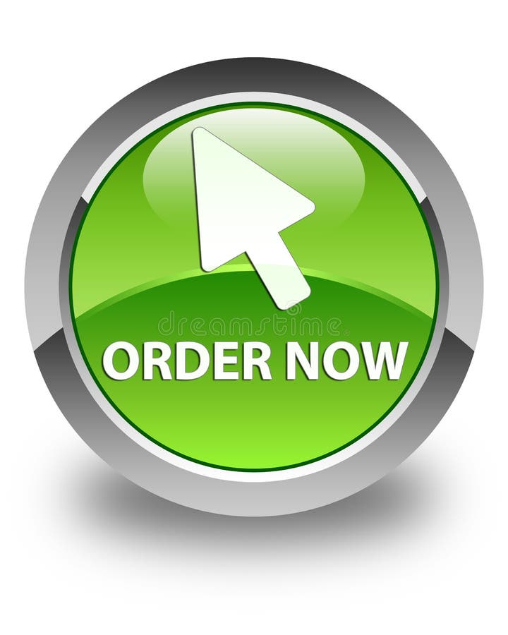 Order Now (cursor Icon) Glossy Green Round Button Stock Illustration ...