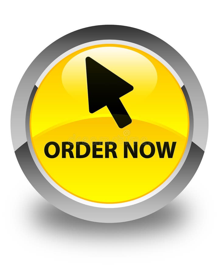 Order Now (cursor Icon) Glossy Yellow Round Button Stock Illustration ...