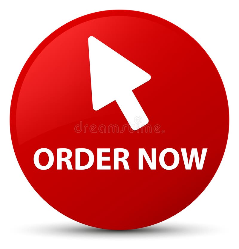 Order Now (cursor Icon) Red Round Button Stock Illustration ...