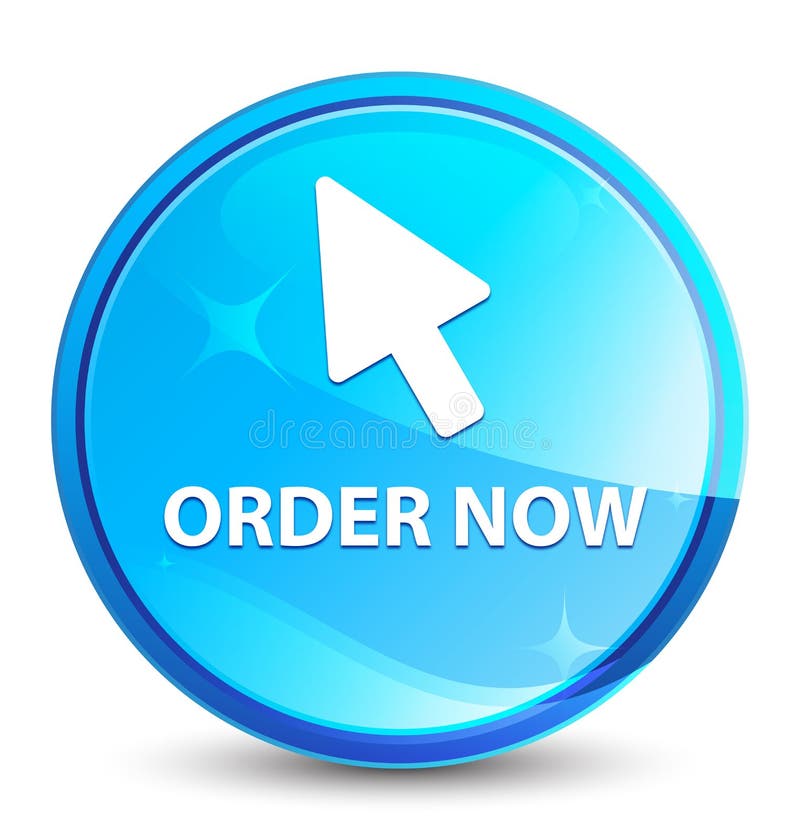 Order Now (cursor Icon) Splash Natural Blue Round Button Stock Vector ...