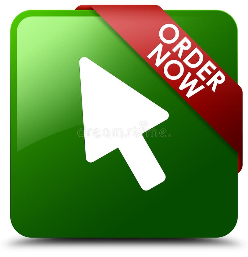 Order Now Green Round Button Stock Illustration - Illustration of ...