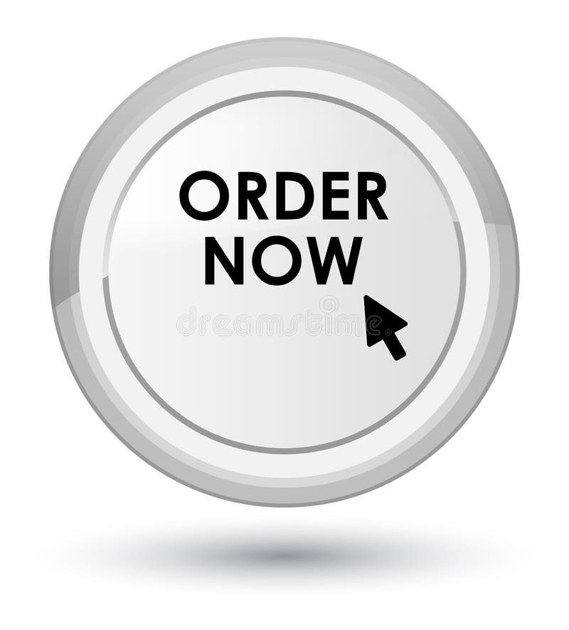 Order Now White Square Button Red Ribbon in Middle Stock Illustration ...