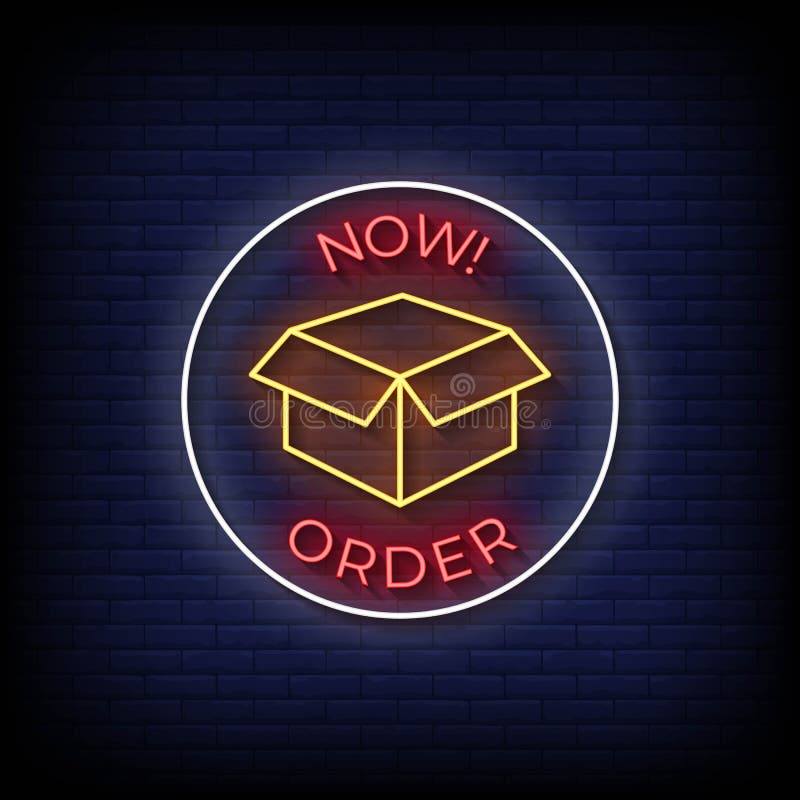 Order Now Neon Signs Style Text Vector Stock Vector - Illustration of ...