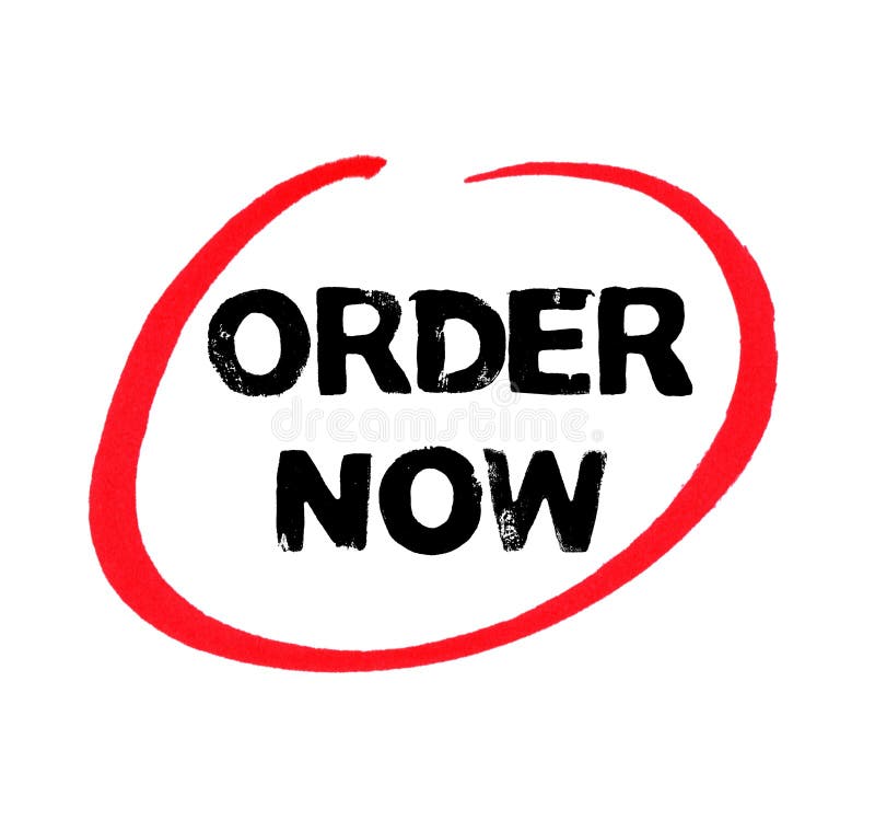 Order Now with Red Pencil Circle Stock Illustration - Illustration of ...