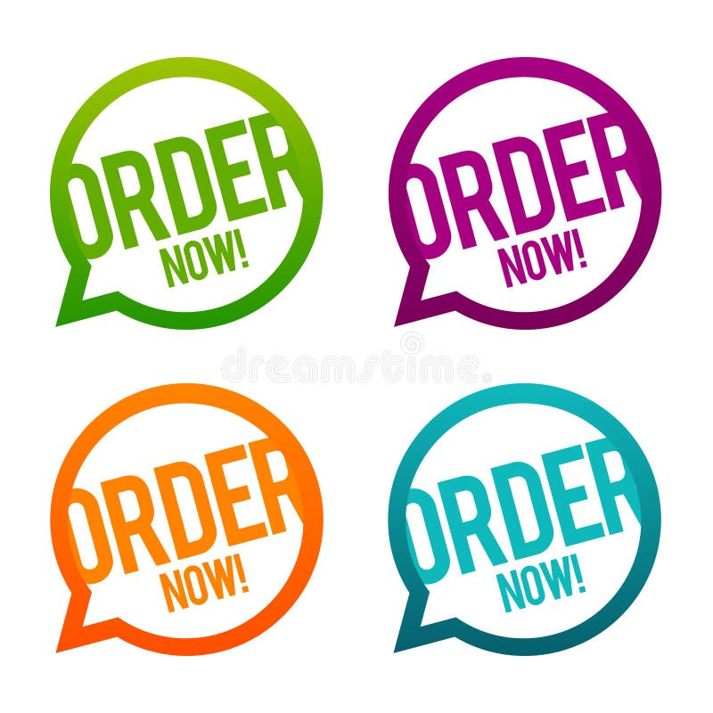 Order Now Round Buttons. Circle Eps10 Vector. Stock Vector ...