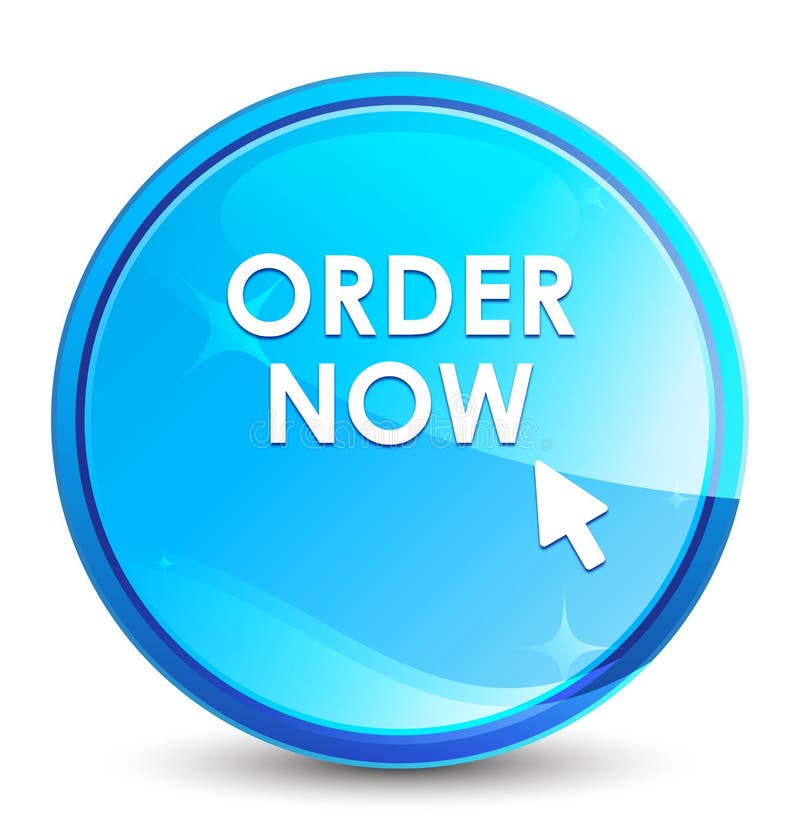 Order Now Splash Natural Blue Round Button Stock Vector - Illustration ...