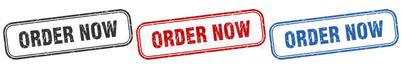 Order Now Square Isolated Sign Set. Order Now Stamp Stock Vector ...