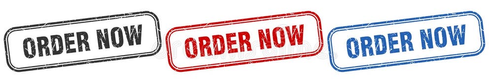 Order Now Square Isolated Sign Set. Order Now Stamp Stock Vector ...