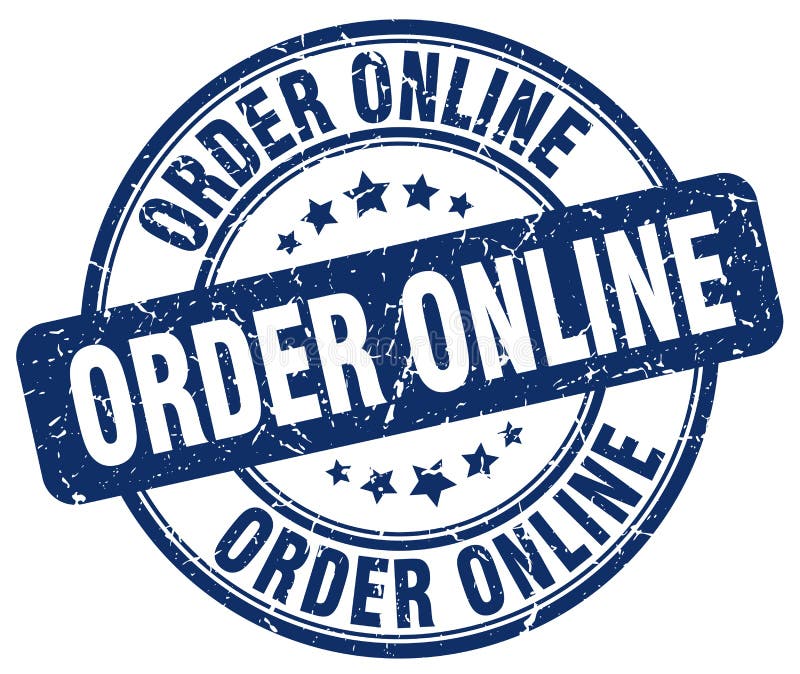 Order Online Blue Grunge Round Rubber Stamp Stock Vector - Illustration ...