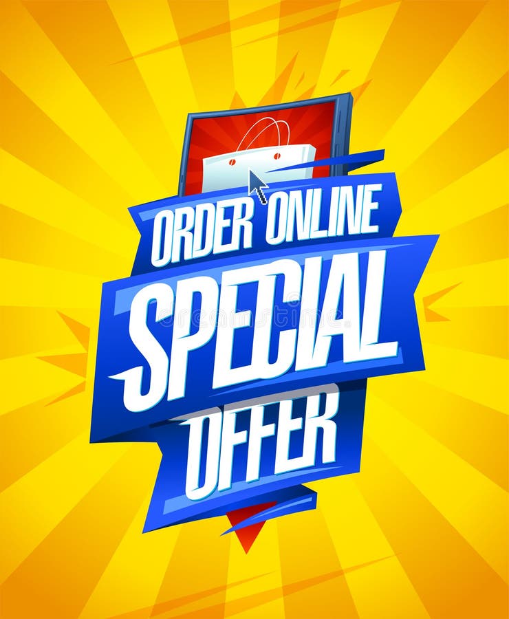 Order Online Special Offer Banner Mock-up Stock Vector - Illustration of shop, offer: 331572010