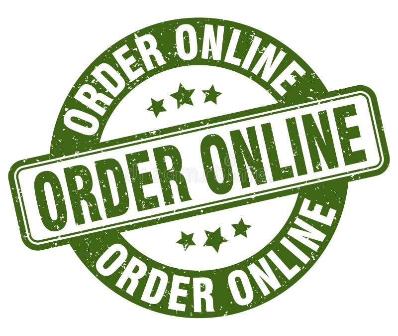 Order Online Stamp. Order Online Label. Round Grunge Sign Stock Vector ...
