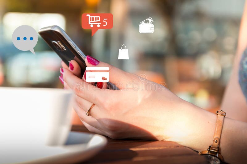 Order in Online Store, Shopping on Internet, Concept on Virtual Screen ...