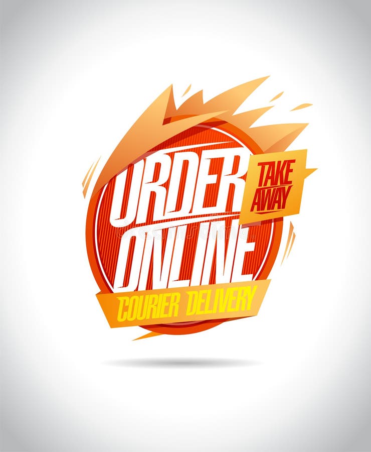 Order Online, Take Away and Courier Delivery Symbol Template Stock ...