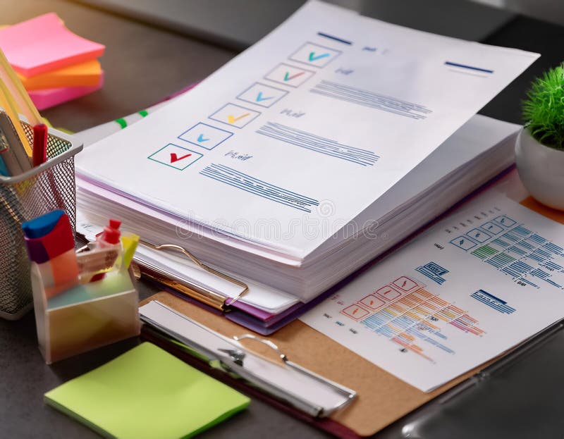 Order and Organization Featuring Elements Like Organized Documents ...