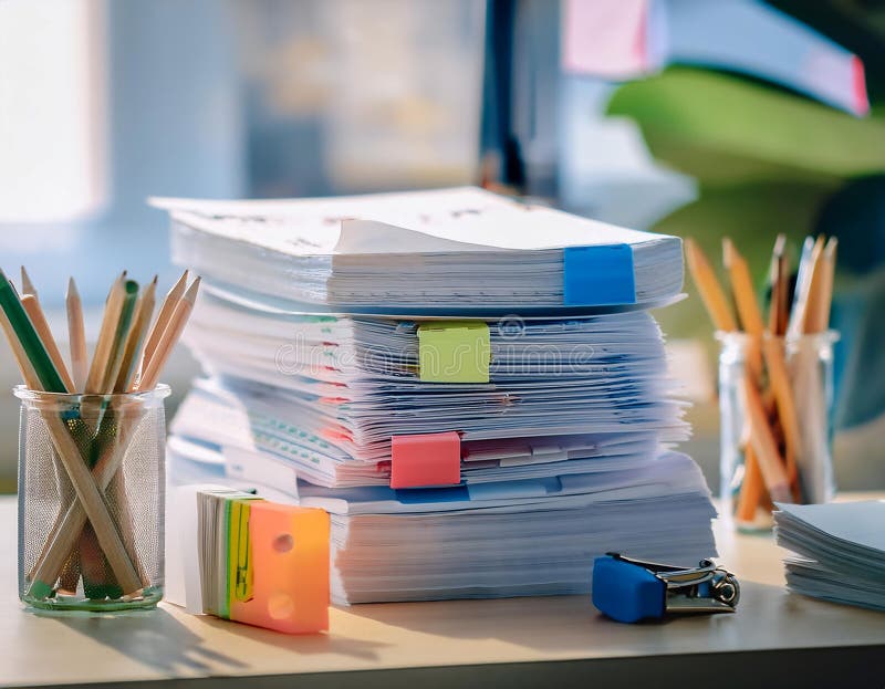 Order and Organization Featuring Elements Like Organized Documents ...