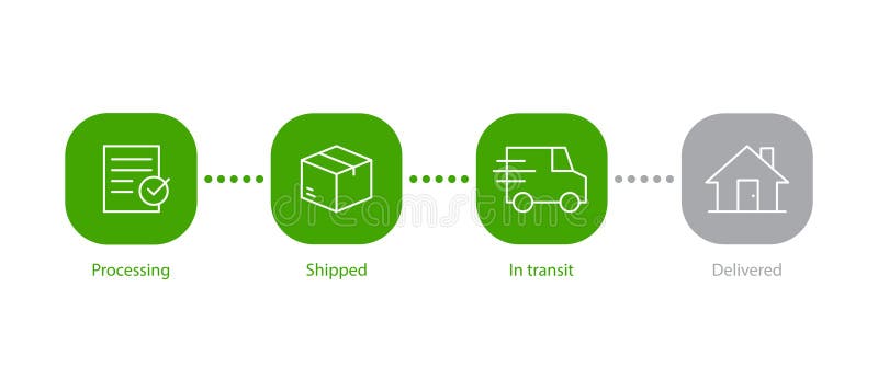 Order Parcel Processing Delivery Icon, Track and Trace Processing ...