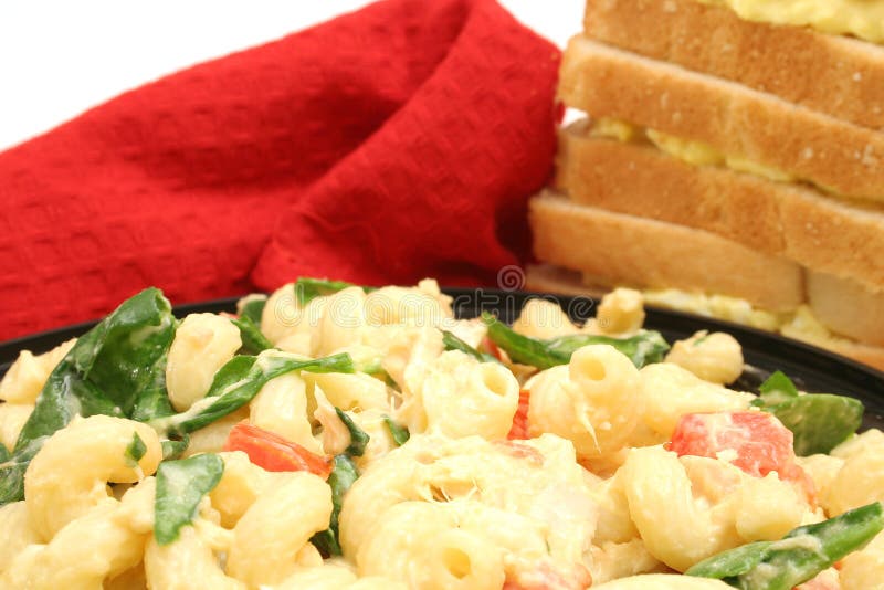 Order of Pasta Salad & Sandwiches Stock Image - Image of food, health ...