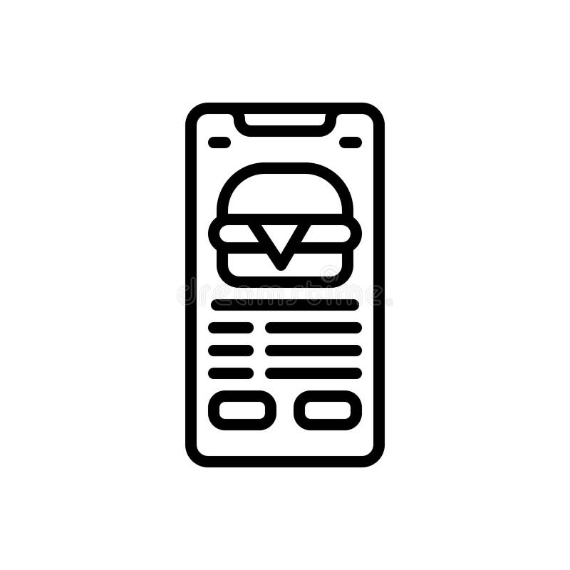 Black Line Icon for Order by Phone, Order and Menu Stock Vector ...
