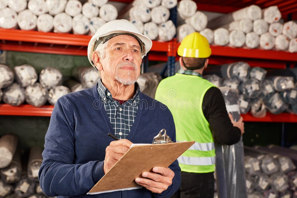 Order Picker with Checklist Does Inventory Stock Image - Image of blue ...