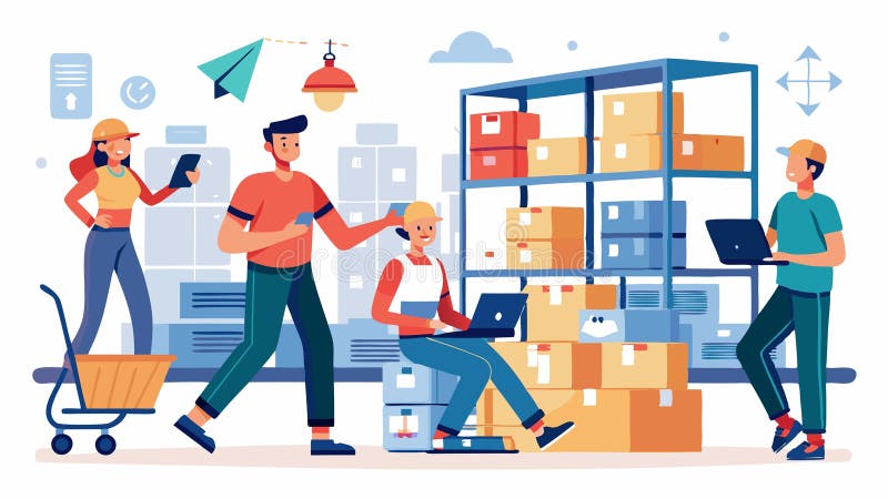 Order Pickers Navigate the Warehouse with Precision, Selecting the ...