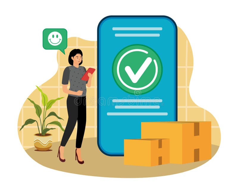 Order processed concept. stock vector. Illustration of delivery - 368192551