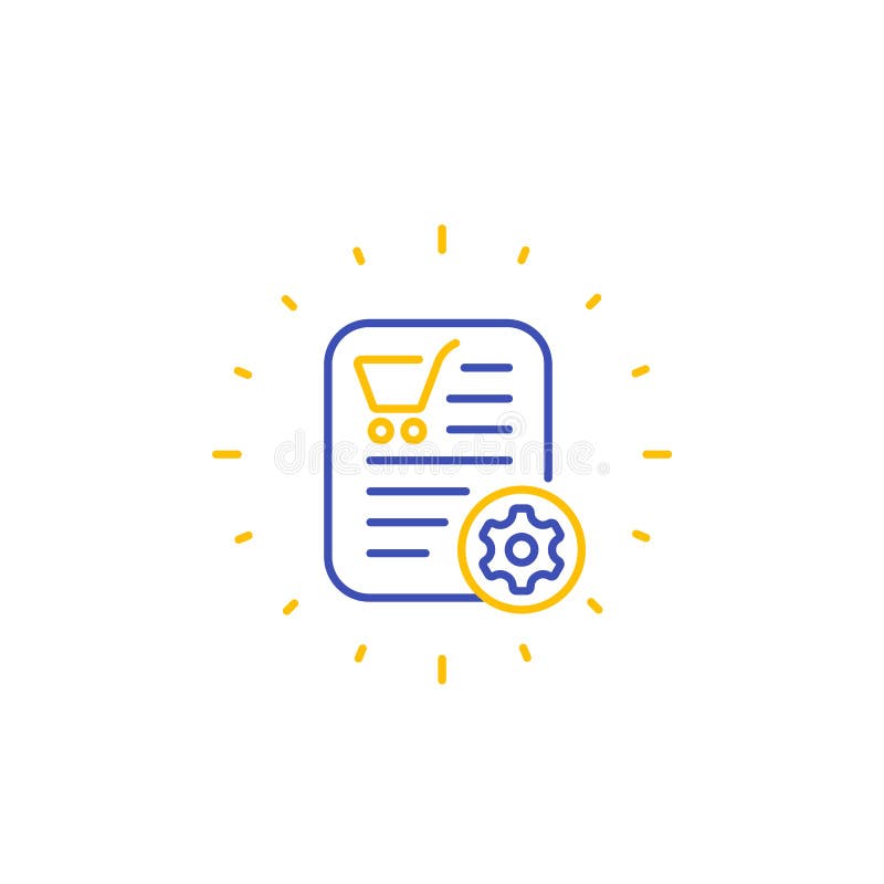 Order Processing Icon, E-commerce Line Vector Stock Vector ...