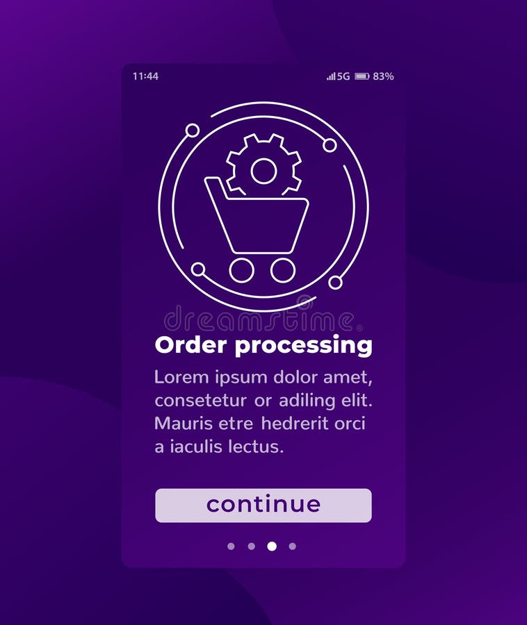 Order Processing and Procurement Icon, Line Vector Stock Vector ...