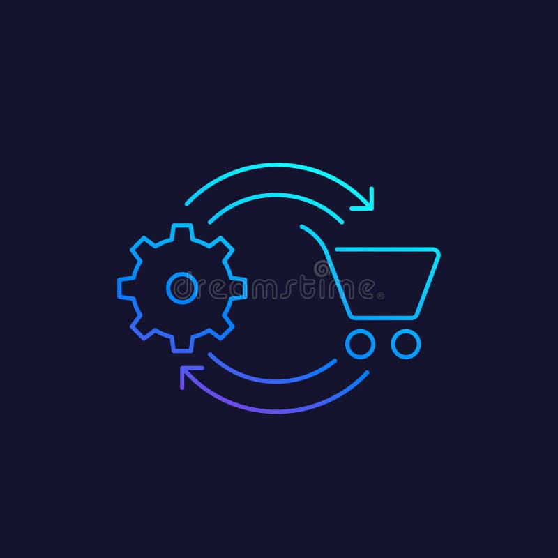 Order Processing Vector Linear Icon Stock Vector - Illustration of ...