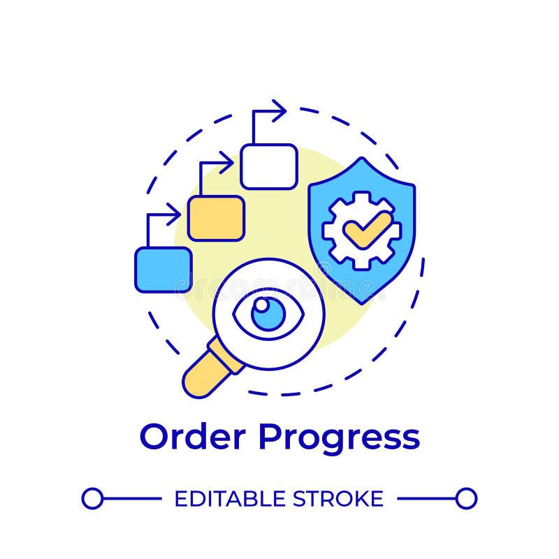 Order Progress Multi Color Concept Icon Stock Illustration ...