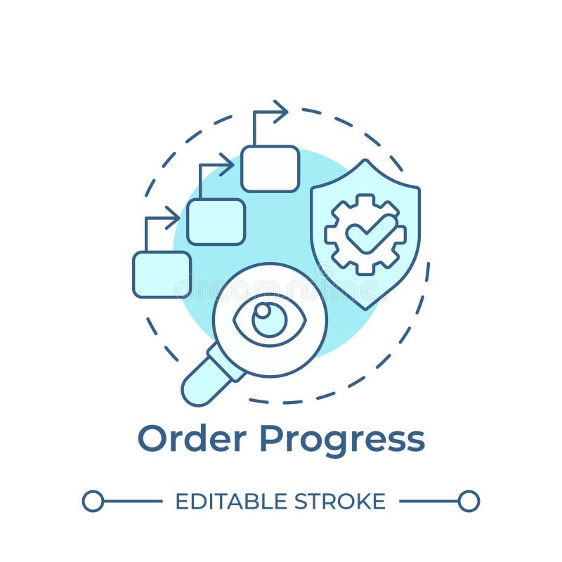Order Progress Soft Blue Concept Icon Stock Illustration - Illustration ...