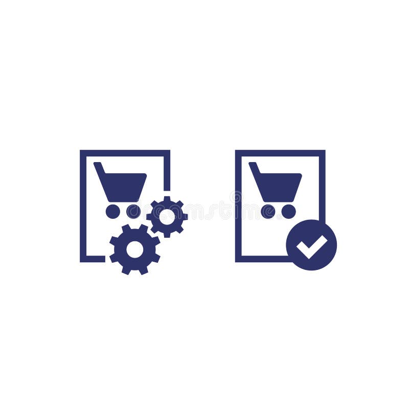 Order, Purchase Processing, Finished Icon on White Stock Vector ...