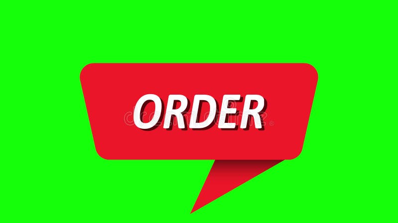 Order. a Red Banner or a Speech Bubble with an Inscription Stock ...