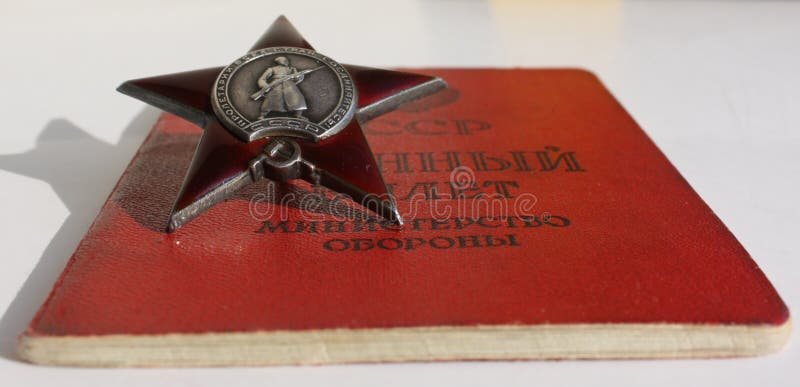 Order `Red Star` on a Background of Military ID Editorial Stock Image ...