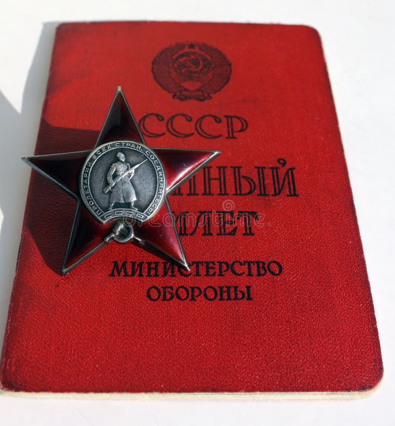 Order `Red Star` on a Background of Military ID Editorial Image - Image ...