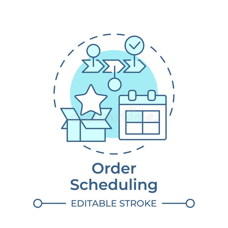 Order Scheduling Soft Blue Concept Icon Stock Illustration ...