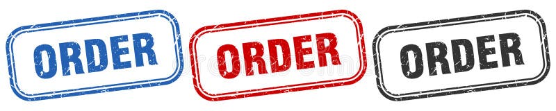 Order Square Isolated Sign Set. Order Stamp Stock Vector - Illustration ...