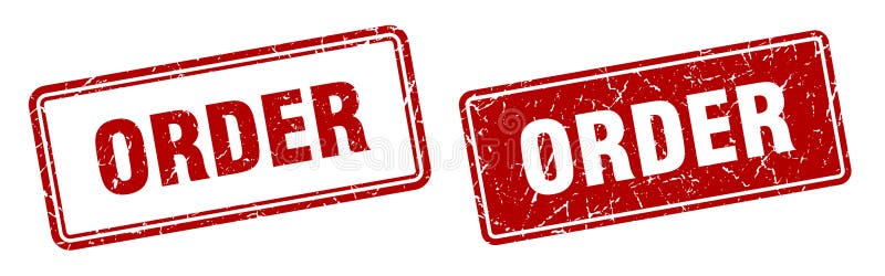 Order Stamp Set. Order Square Grunge Sign Stock Vector - Illustration ...