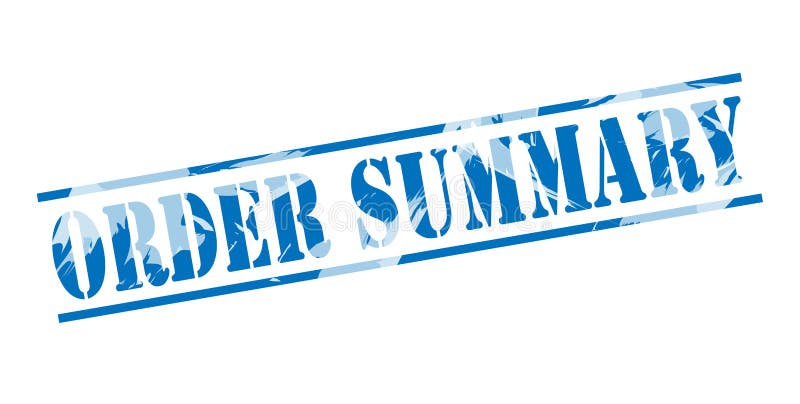 Order summary blue stamp stock illustration. Illustration of white ...