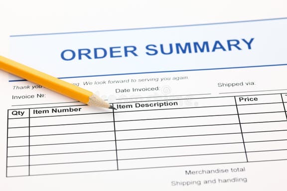 Order summary form stock image. Image of price, form - 45526977