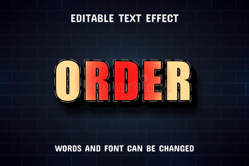 Order Text - Red Neon Style Text Effect Stock Vector - Illustration of ...
