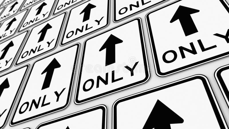 Ordered Array of Forward only Traffic Signs Stock Illustration ...