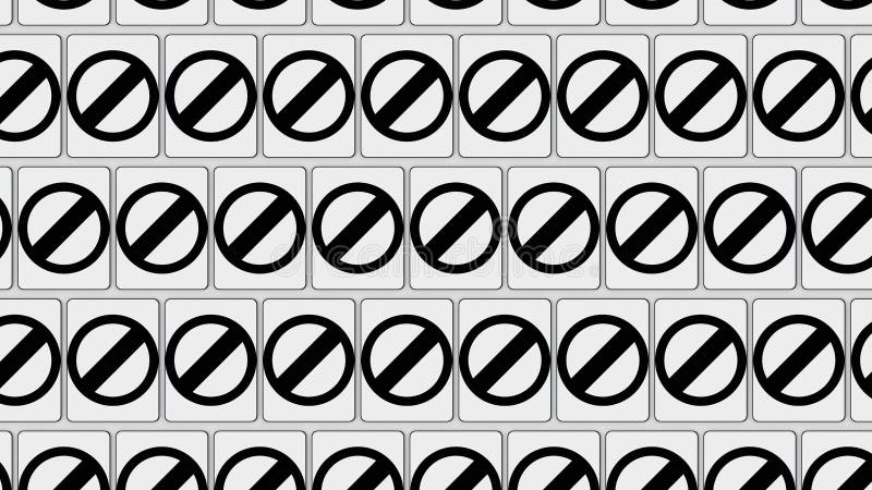 Ordered Grid of Null Symbol Traffic Signs Stock Illustration ...