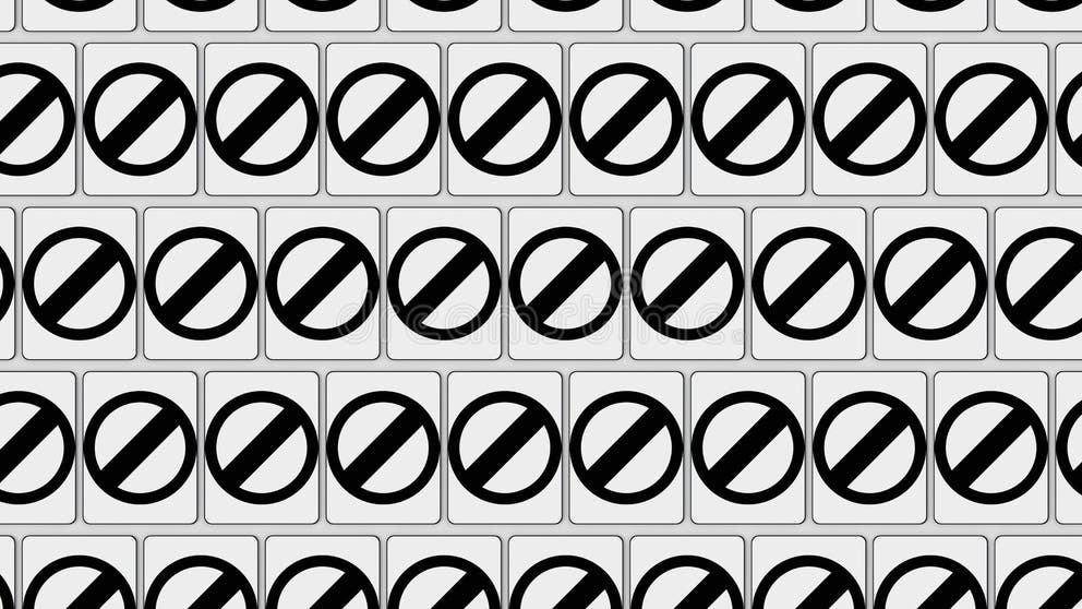 Ordered Grid of Null Symbol Traffic Signs Stock Illustration ...