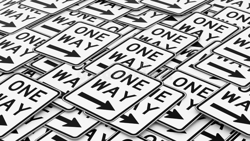 Ordered Pile of Right Pointing One Way Signs Stock Illustration ...